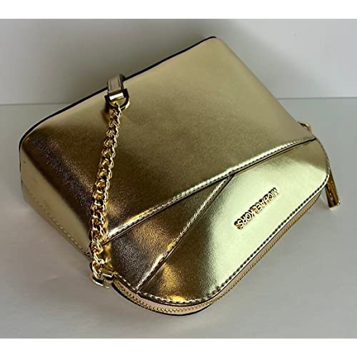 Michael Kors MICHAEL Michael Kors Jet Set Travel MD Dome XCross Crossbody bundled with SM TZ Coinpouch Purse Hook (Pale Gold/Signature Pale Gold)