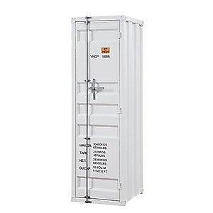 Acme Cargo Wardrobe Metal Armoire with 1 Door in White