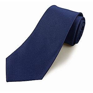 Elfeves Navy Blue Gingham Seft Ties Woven Narrow Party Cool Italy Necktie 3.15" for Men