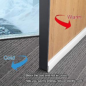 Suptikes 2 Pack Door Draft Stopper，Door Sweep for Exterior & Interior Doors,Door Bottom Seal Dust and Noise Insulation Weather Stripping Draft Guard Insulator, 1-4/5" W x 37" L,White