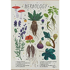HOUVSSEN Herbology Poster Plant Magic Poster Herbology Plant Poster Home Decor Wall Art Vertical Poster Love Gardening Gift Ideal Vintage Metal Tin Sign Indoor Outdoor Home Wall Decor Gift 6 X 8Inch