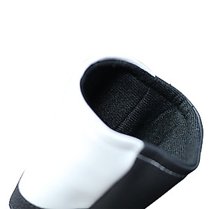 Majek Retro Golf Headcover White Red and Black Vintage Leather Style Hybrid Head Cover Classic Look, Wheel Tag Includes Numbers 3 Through 7 Plus X