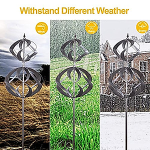 LimeHill Wind Spinner for Yard Garden - Kinetic 3D Metal Wind Spinners for Outdoor Decorations (Copper, 84 Inches)