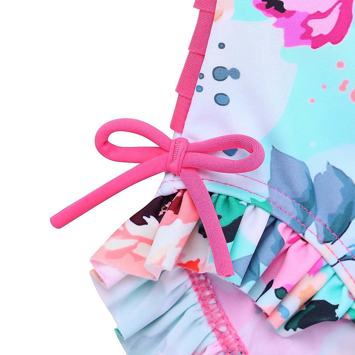 XFGIRLS Baby/Toddler Girls Swimsuit Long Sleeve One-Piece Bathing Suit Rash Guard for Kids UPF 50+ Swimwear