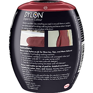 Dylon Washing Fabric Clothes Soft Furnishings Machine Dye Pod, 350 g (Pack of 1), Rosewood Red