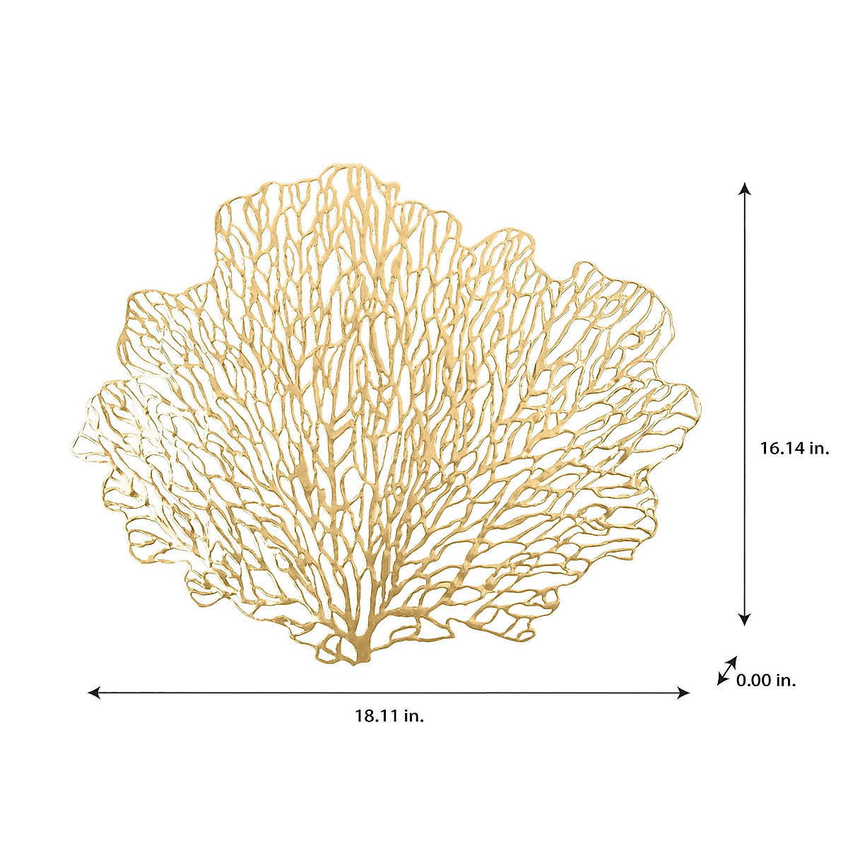 Home Details 4 Pack Coral Shape Placemat, Kitchen, Dinning Room, Place Setting, Décor, Gold