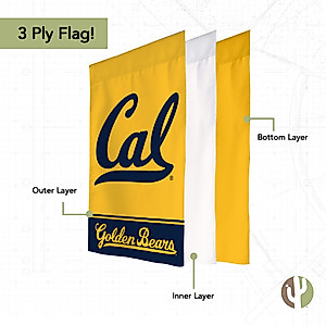 Desert Cactus University of California Berkeley UCB Garden Flag – 19 x 12 inch Golden Bears Banner, For Outdoor Display and Events (Design B)
