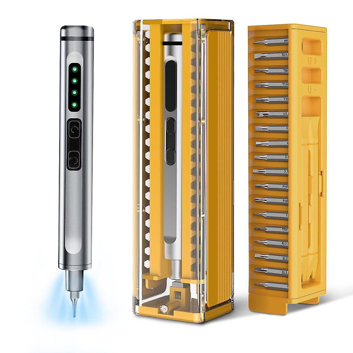 Mini Electric Screwdriver, 41-in-1 Precision Electric Screwdriver Set with 36 Magnetic Bits, Cordless Screwdriver Set, Magnetic Storage, Portable Repair Tool for Electronics Phone Camera Laptop Watch