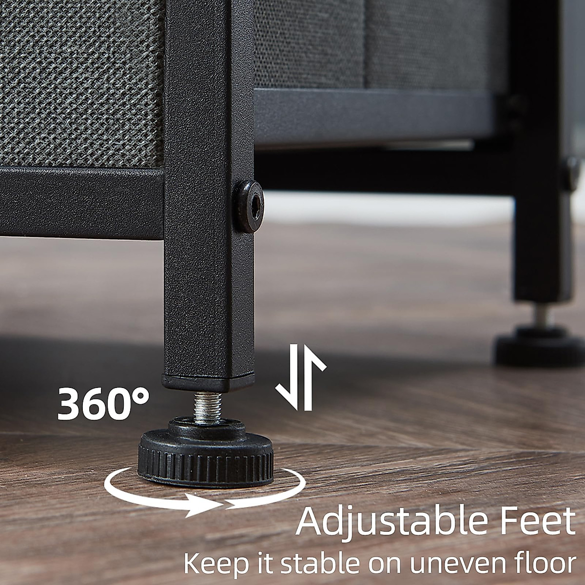 Somdot Narrow Dresser with 4 Drawers, Slim Storage Chest of Drawers with Removable Fabric Drawers for Closet Small Spaces Bathroom Bedroom Laundry, Charcoal Grey