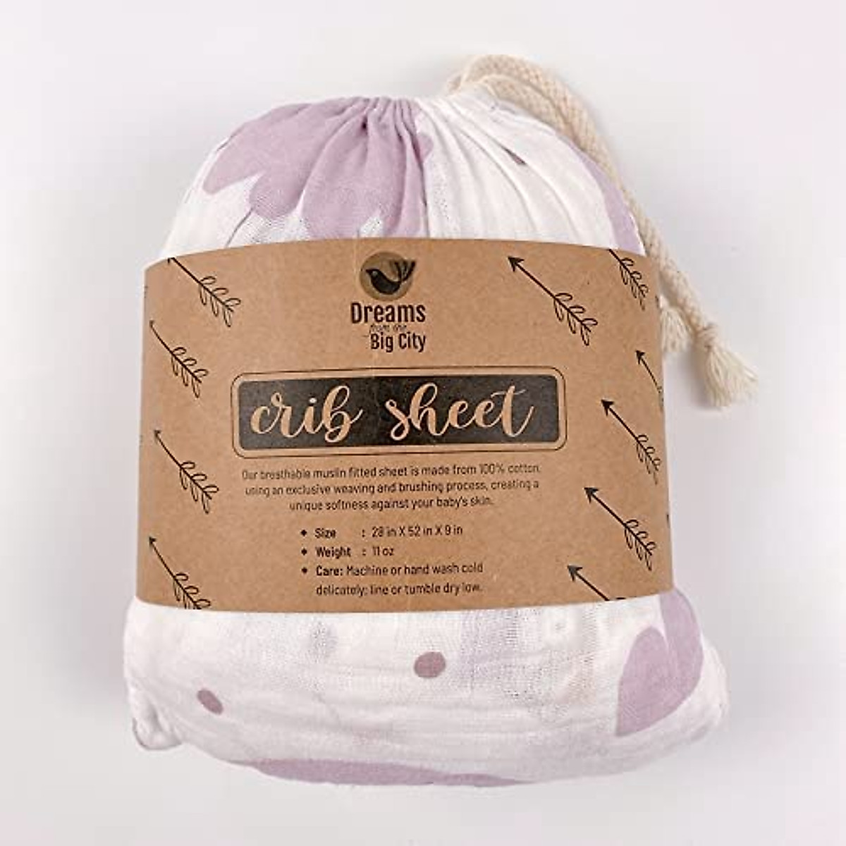 Dreams from the Big City Boho Nursery Decor Cotton Muslin Crib Sheet for Babies and Toddlers - Modern, Gender Neutral, Bohemian Fitted Sheet (28" x 52" x 9") - Clouds & Rainbows Crib Mix