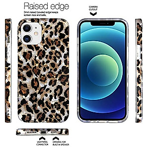 J.west Case Compatible with iPhone 11 6.1-inch, Luxury Sparkle Translucent Clear Leopard Cheetah Print Pearly Design Soft Silicone Slim TPU Protective Phone Case Cover for Girls Women (Bling)
