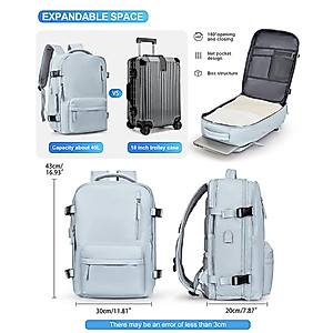 Alkyne Bidmanba Travel Backpack,Watreproof Hiking Backpack,Larg Capacity Backpack with Shoes Compartment and USB Port Charger (Pink)