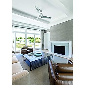Vortex Smart Indoor and Outdoor 3-Blade Ceiling Fan 60in Gloss White with Remote Control works with Alexa, Google Assistant, Samsung Things, and iOS or Android App