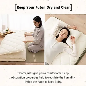 EMOOR Japanese Tatami Mat Twin Natural Rush Grass (Undyed), Foldable Igusa Mattress Floor Sleeping Japanese Futon Mattress Meditation Yoga Zen