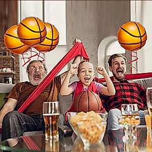 12Pcs Basketball Balloons 18inch Basketball Party Decorations Supplies Basketball Foil Balloons for World Game Sports Basketball Birthday Party Supplies Favors