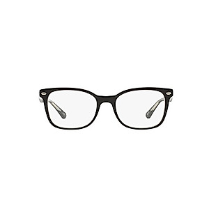 Ray-Ban RX5285 Square Prescription Eyeglass Frames, Black On Transparent/Demo Lens, 53 mm