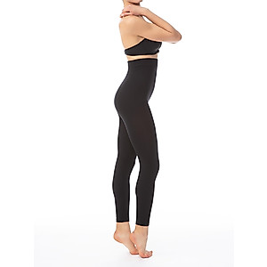 Farmacell High Waisted Leggings for Women Made in Italy - Anti-Cellulite Massage- Seamless Workout Leggings for Women - 133 (Black, S/M)