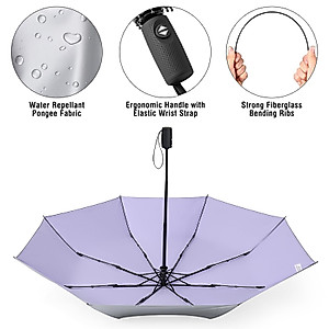 G4Free UPF 50+ UV Protection Large Travel Umbrella 42/46 Inch Auto Open Close Windproof Sun Blocking Umbrella