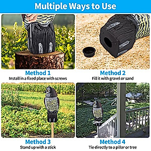 Owl Decoy to Scare Birds Squirrels,2023 Upgraded Plastic Owl Decoy to Scare Birds Away,Motion Activated Owl Decoy with 360 Rotating Head,Garden Owls to Frighten Birds for Outdoor Garden Yard