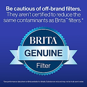 Brita XL Water Filter Dispenser for Tap and Drinking Water with 1 Elite Filter, Reduces 99% of Lead, Lasts 6 Months, 27-Cup Capacity, BPA Free, Black