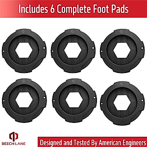 Beech Lane Permanently Attached RV Leveling Jack Pad for LCI Ground Control 3.0 Hall Effect Landing Gear Feet, 10 Second Permanent Install, Patent Pending Design Protects Metal Feet (6 Pack)