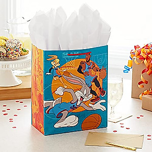 Hallmark 13" Large Gift Bag with Tissue Paper (Space Jam: A New Legacy, Bugs Bunny, Basketball) for Kids, Birthdays, Christmas