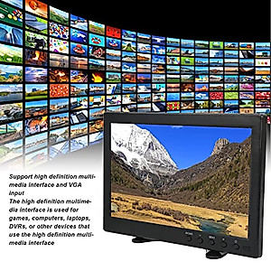 10.1 Inch TFT LCD Monitor, Remote Control Multi Porpose Detailed Pictures Portable Monitor for Kitchen for Bedside Table (US Plug)