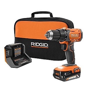 RIDGID 18V Cordless 1/2 in. Drill/Driver Kit with (1) 2.0 Ah Battery and Charger
