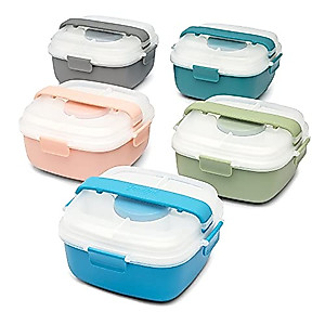 Goodful Stackable Lunch Box Container, Bento Style Food Storage with Removeable Compartments for Sandwich, Snacks, Toppings & Dressing, Leak-Proof and Made without BPA, 56-Ounce, Teal