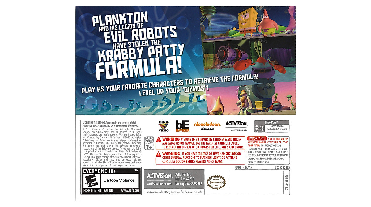 Spongebob Squarepants Plankton's Robotic Revenge for 3DS Nintendo — 🛍️ ...
