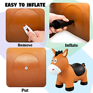 EVERICH TOY Inflatable Bouncy Animals Hopper and Horse for Toddlers 1-3, Ride on Jumping Bounce Toys, Birthday Gift for 18 Months 2 3 4 5 Year Old