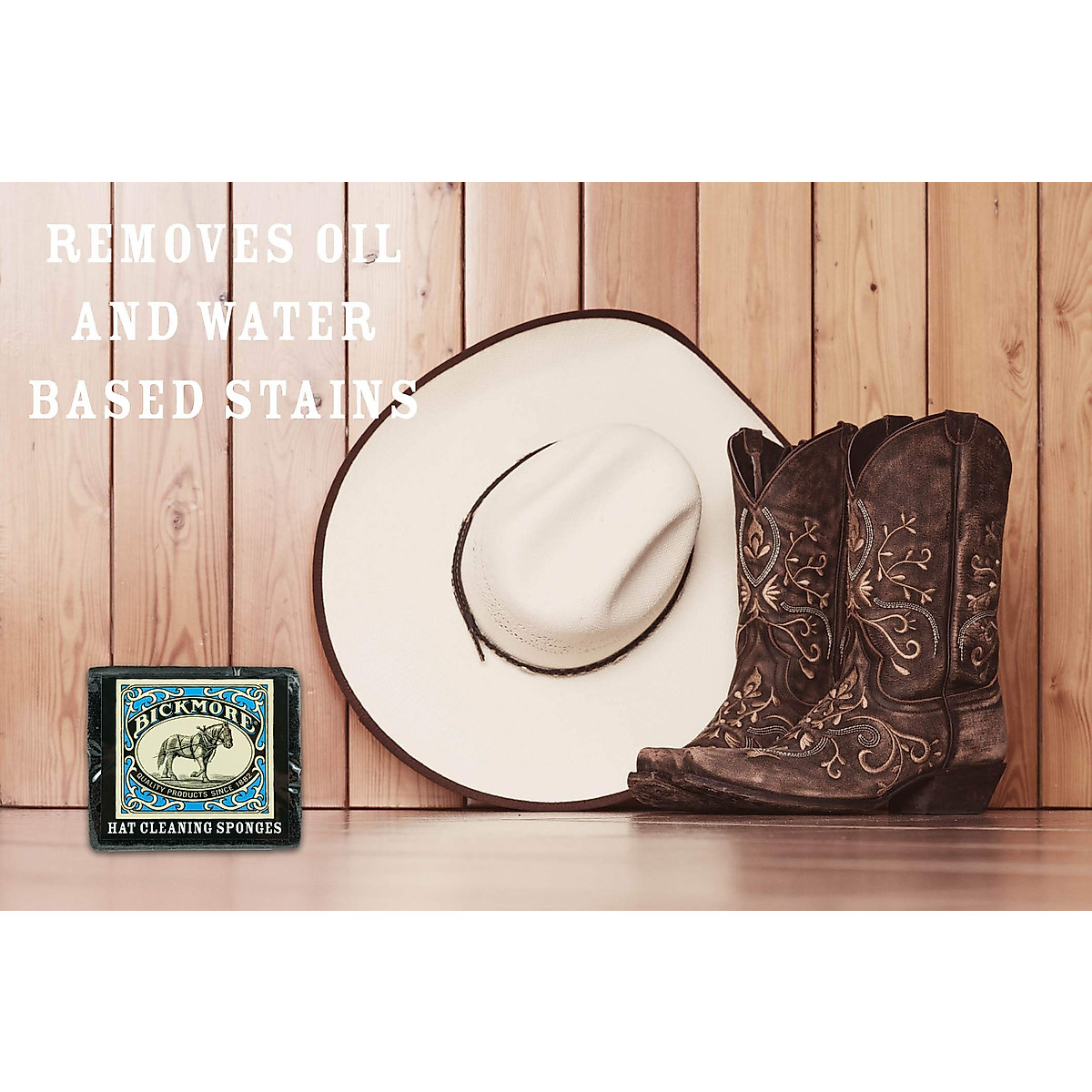 Bickmore Felt Hat Cleaning Sponge - Perfect for Western, Cowboy, Cowgirl Hats & More Black