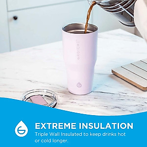 GROSCHE Yukon 30 oz Insulated Coffee Mug with Lid - Durable Travel Mug, Stainless Steel Tumblers, Vacuum Insulated Coffee Tumbler for Hot or Cold Beverages - LAVENDER