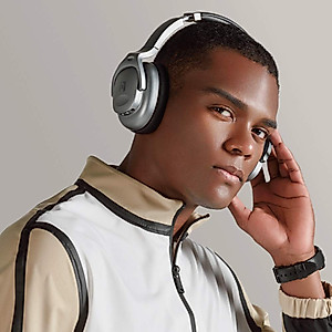 TicKasa Upgraded Hybrid Active Noise Cancelling Headphones, Wireless Bluetooth Over Ear Headphones with Built-in Microphone, 30H Playtime, Soft Protein Ear Cups for Travel, Home Office