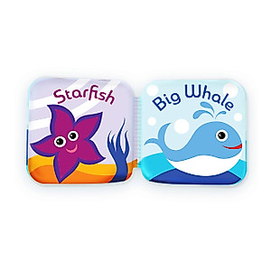 Floating Baby Bath Books - Bath Books for Babies, Infants - Waterproof, Mold-Free Bath Toys for Learning & Early Education (Set of 2 - Fruits & Sea Animals)
