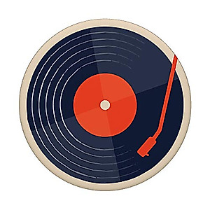 Retro Vinyl Record LP Orange Blue Black Art PopSockets Swappable PopGrip