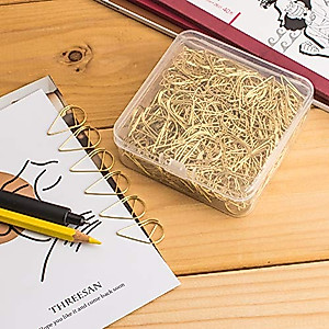 300 Pieces Gold Cute Paper Clips Stainless Steel Drop-Shaped Paper Clips for School Office Supplies Baby Shower Crafts Scrapbooking Bookmarks Kids Women Planners by VENCINK
