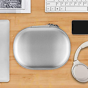 Geekria PRO Headphones Case Compatible with Sony WH-1000XM3, WH-1000XM4, WH-H910N Case, Replacement Hard Shell Travel Carrying Bag with Cable Storage (Silver)