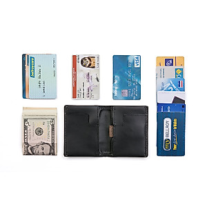 Bellroy Slim Sleeve, slim leather wallet (Max. 8 cards and bills) - Black