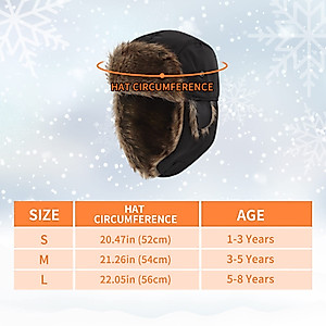 FUOITA Baby Toddler Trapper Hat Kids Dinosaur Adjustable Ushanka Waterproof Winter Aviator Hat for Boys 1T-8T