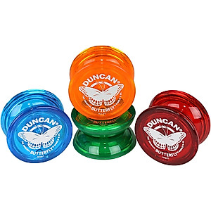 Duncan Toys Butterfly Yo-Yo, Beginner Yo-Yo with String, Steel Axle and Plastic Body, Blue
