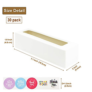 wraphay 30 Pack Macaron Boxes with Window White Pastry Packaging Container for 6 Bakery French Cocoa Truffle Wedding Gift Dessert Cookies Treat Delivery Box