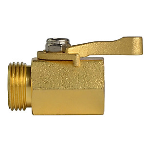HYDRO MASTER Heavy Duty 3/4" Brass Shut Off Valve with Large Handle, Full Flow Garden Hose Connector