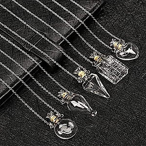 1PC Clear Heart Vial Perfume Bottle Necklaces Stainless Steel Chain Make a Wish blood vial necklace Women Jewelry