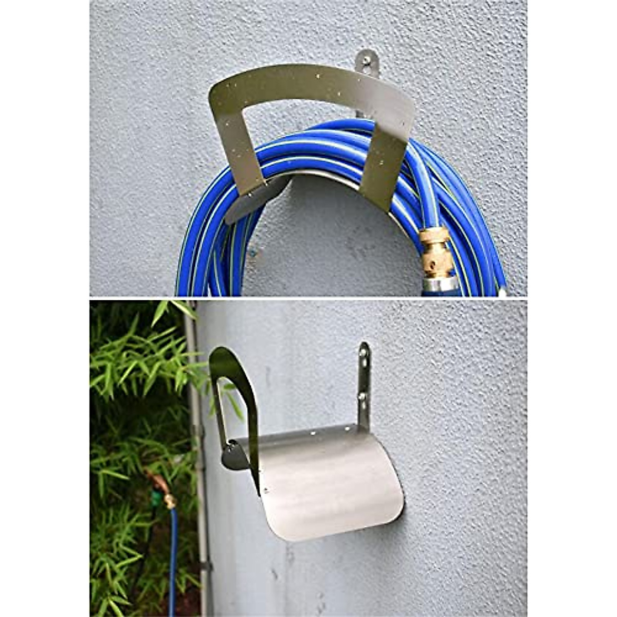 Primst Garden Hose Holder Wall Mount Hose Hanger Heavy Duty Metal Hose Bracket Water Hose Storage Organizer Durable Hose Holders (Stainless Steel)