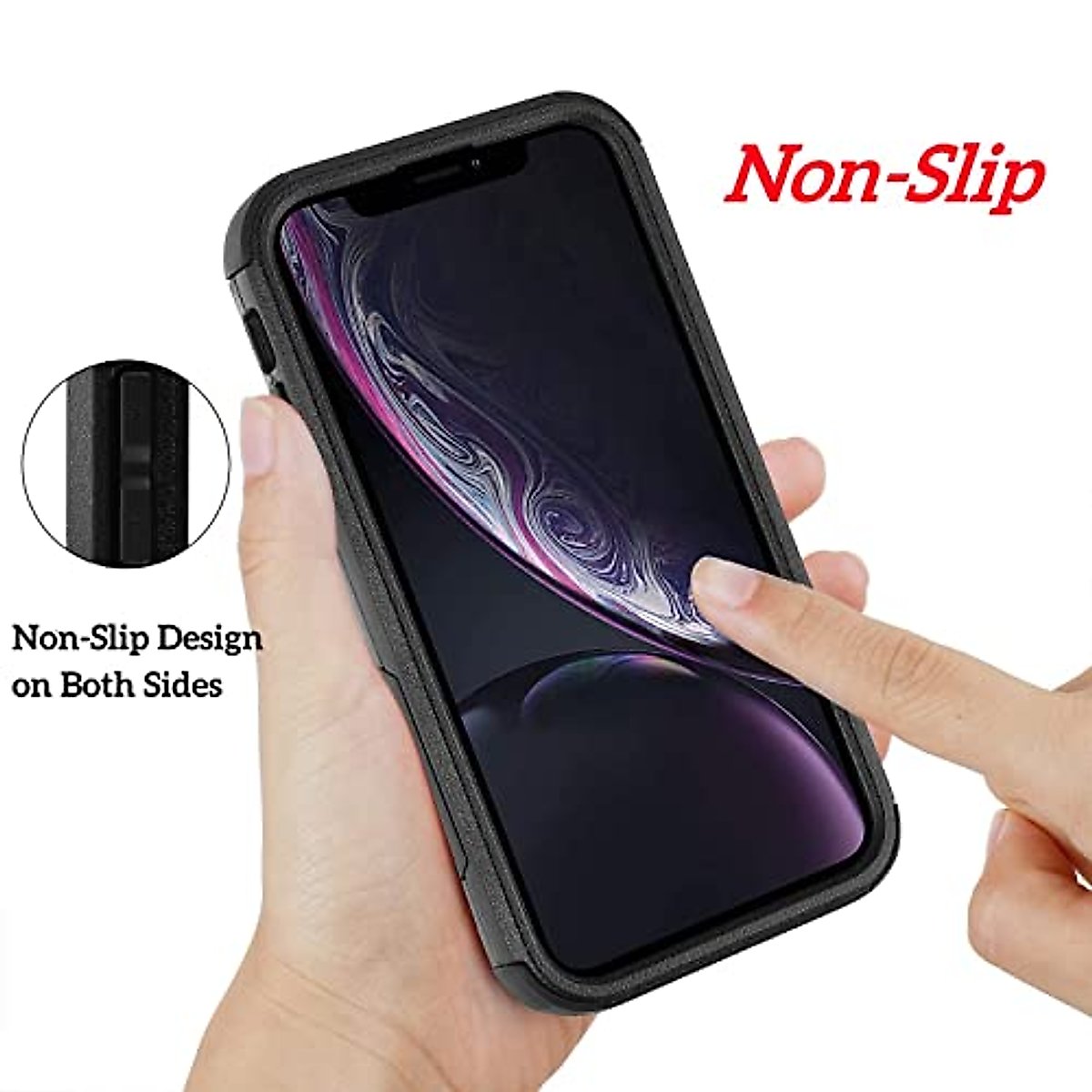 Co-Goldguard for iPhone XR Case, [Shockproof] [Dropproof] Heavy Duty Protection Case ，3 in 1 Non-Slip case for Apple iPhone XR, Black