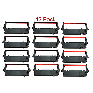 12 PACK SP-700 Ribbon Ink Cartridge Quality BLACK and RED Compatible with STAR Printer RC-700BR, SP700, 712, 742