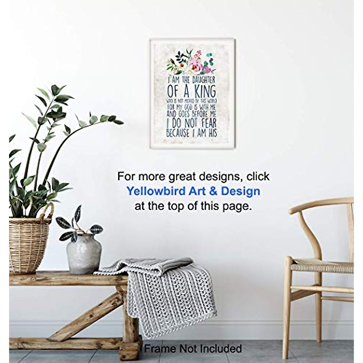 Religious Wall Decor - 8x10 Inspirational Quote - Bible Verse Wall Art - Christian Scripture Print - Wall Decor for Bedroom, Girls Room - Daughter Gifts - Gift for Women