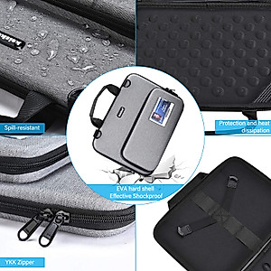 KEISKEI 14 Inch Laptop Case, Chromebook Cover with Pouch and Shoulder MacBook Air 15 - Gray