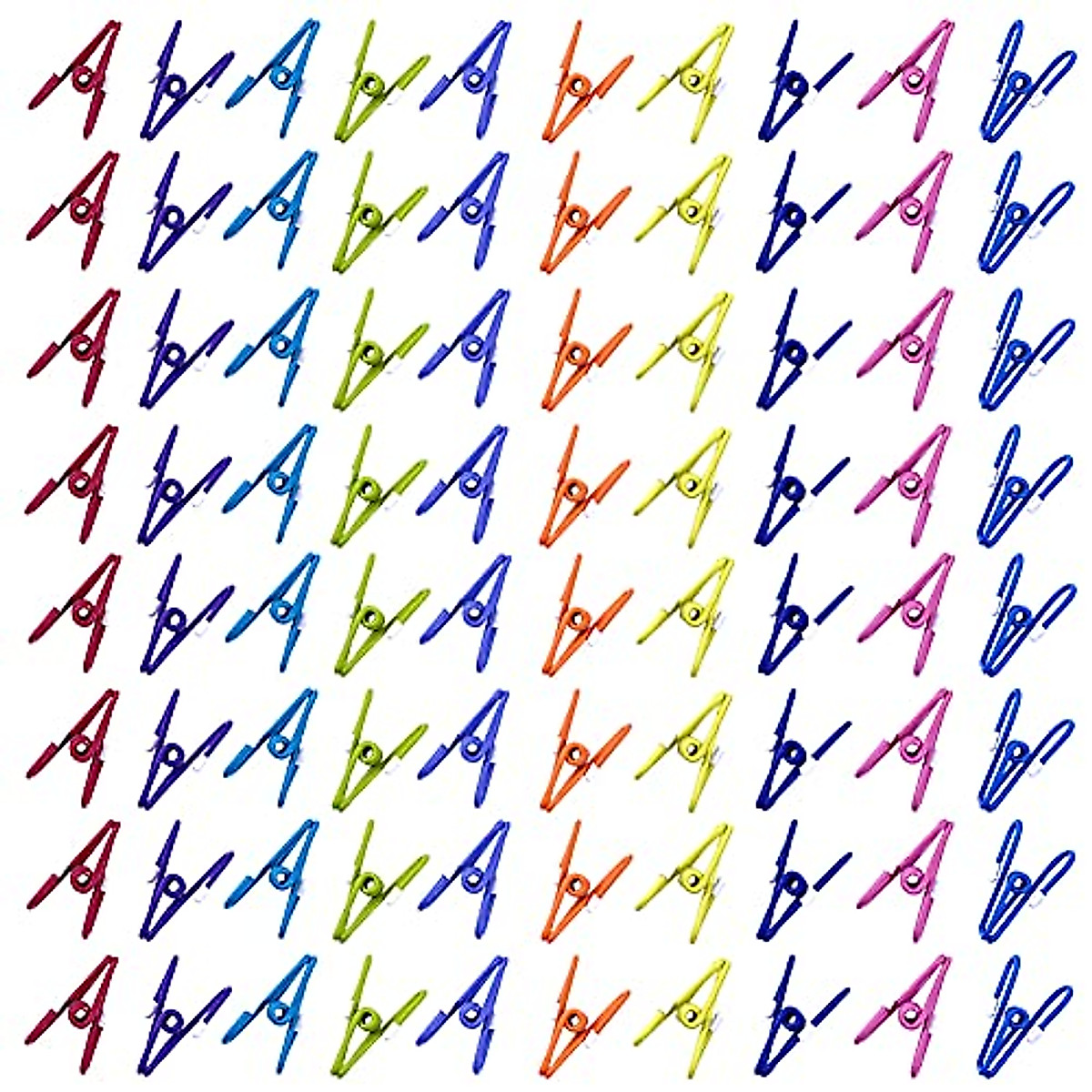 80pcs Multipurpose Clips Heavy Duty Metal Colorful High Elasticity Good Persistence Clothespins 2 Inch PVC Coated Sealing Food Paper Holder Clothesline for Laundry Kitchen Outdoor Home Travel Office